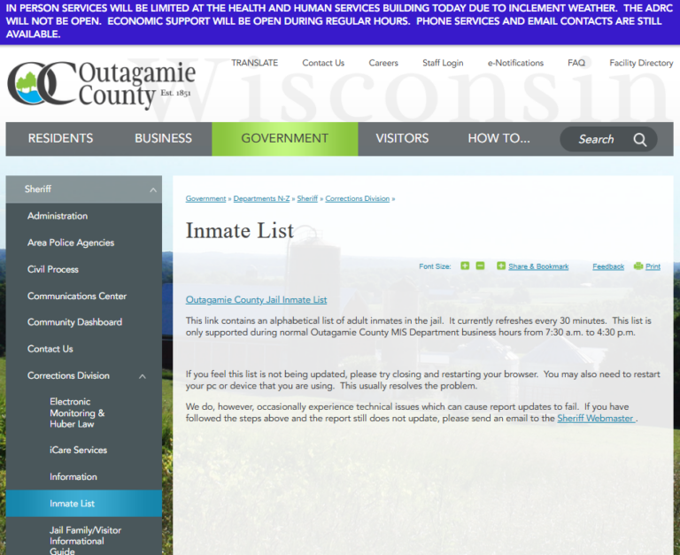 Wisconsin County Jail Inmate Search - Wisconsin Inmate Locator