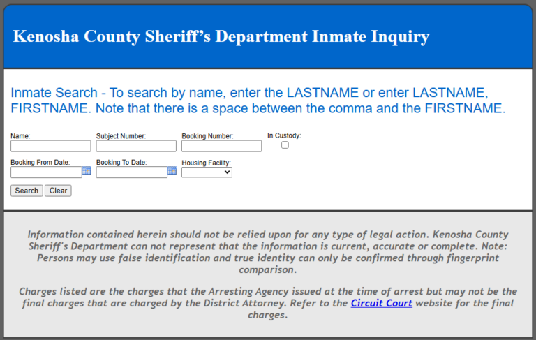 Wisconsin County Jail Inmate Search - Wisconsin Inmate Locator