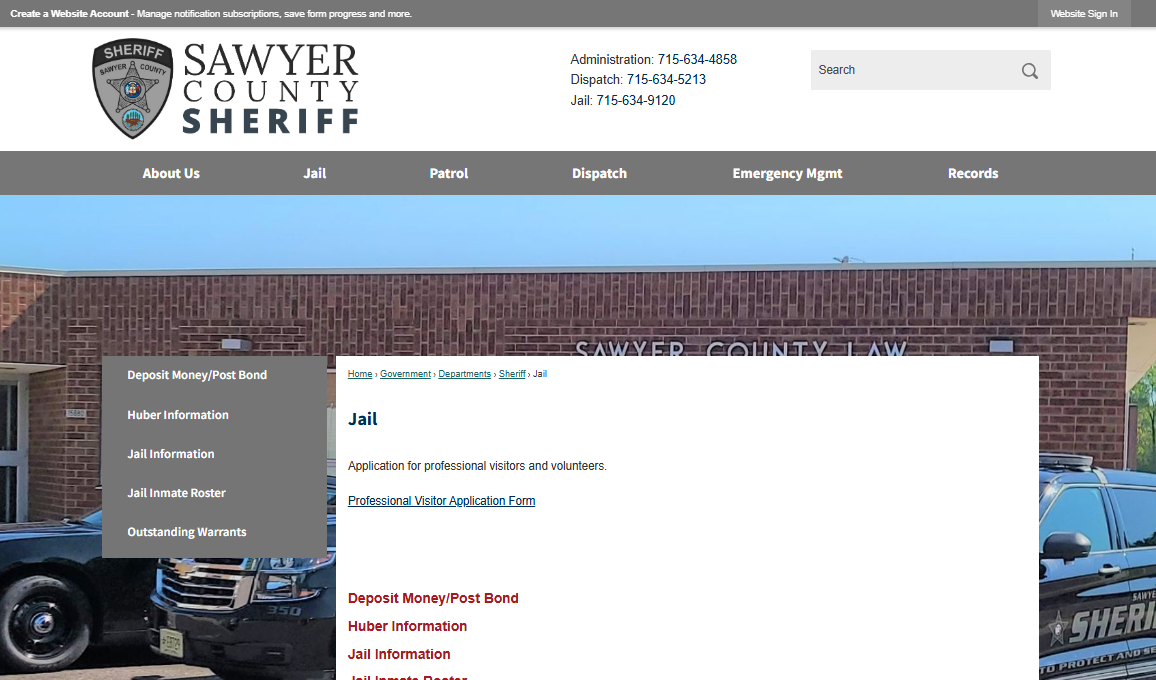Sawyer County Jail Inmate Locator - Wisconsin Inmate Locator